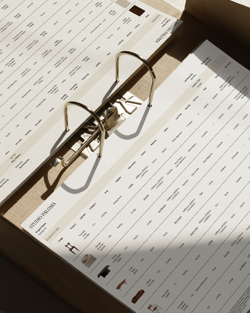 FF&E Specification Schedule – Casa Ren Studio