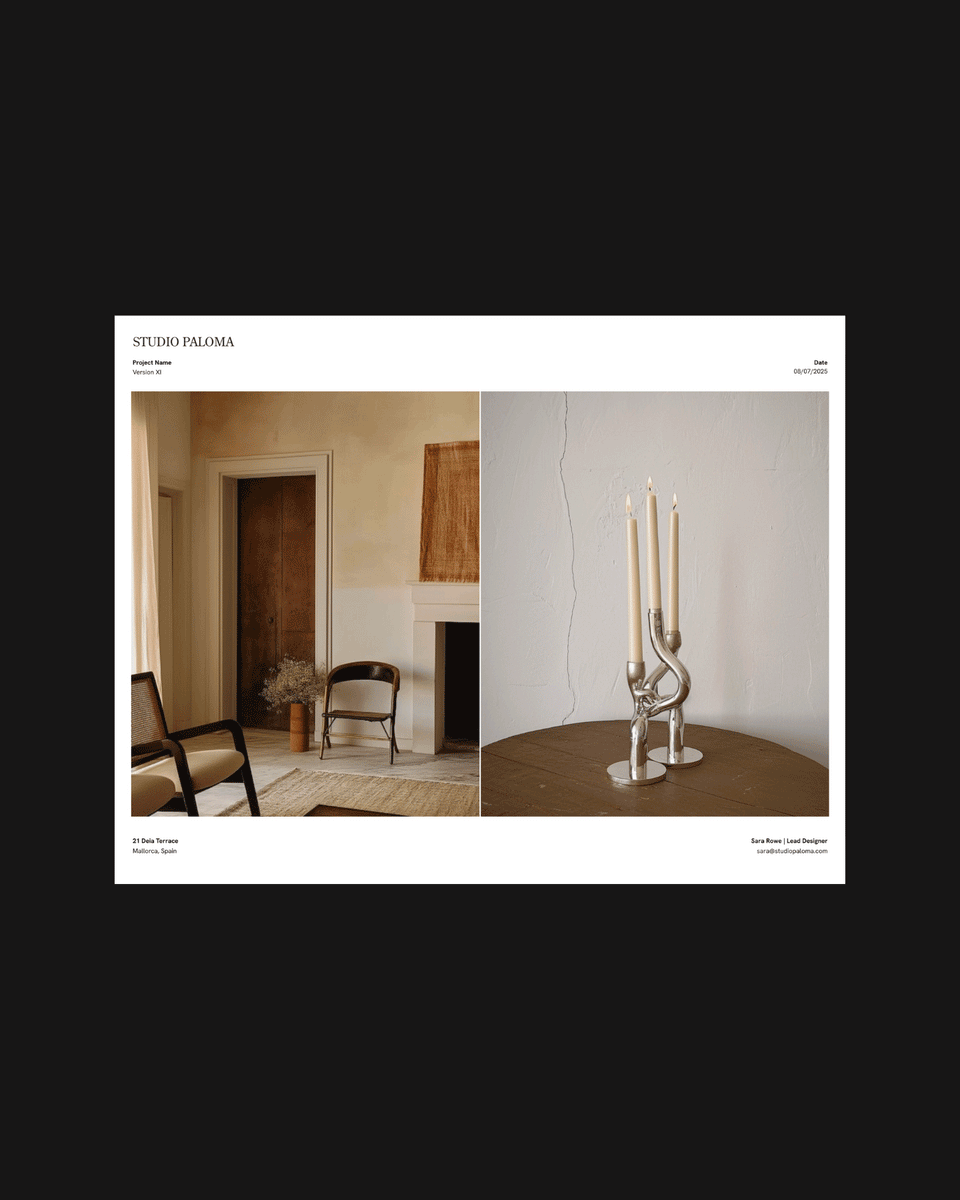 FF&E Specification Schedule – Casa Ren Studio