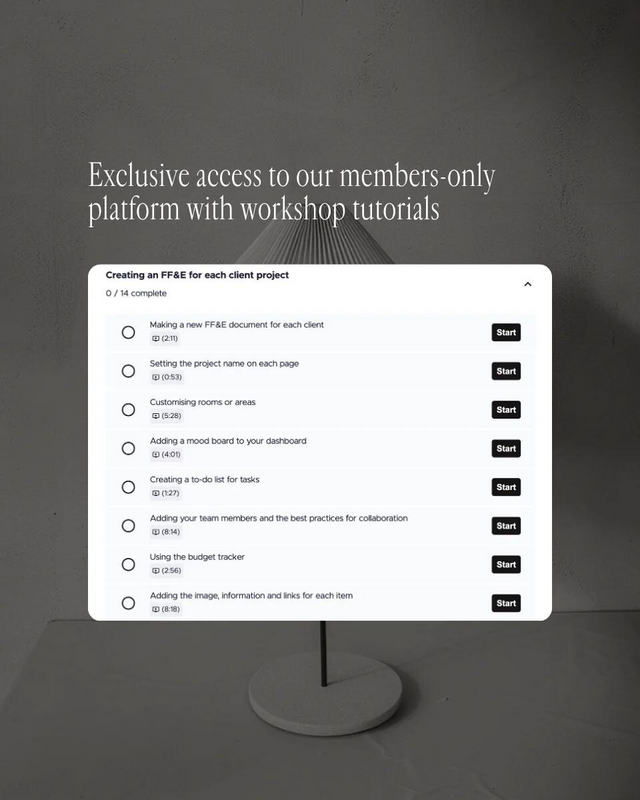 FF&E Specification Schedule – Casa Ren Studio