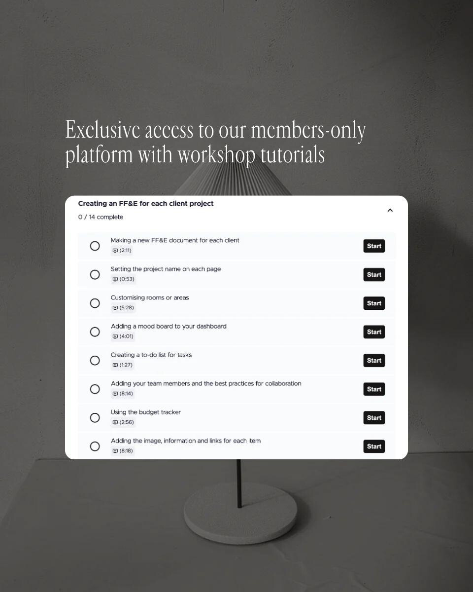 FF&E Specification Schedule – Casa Ren Studio