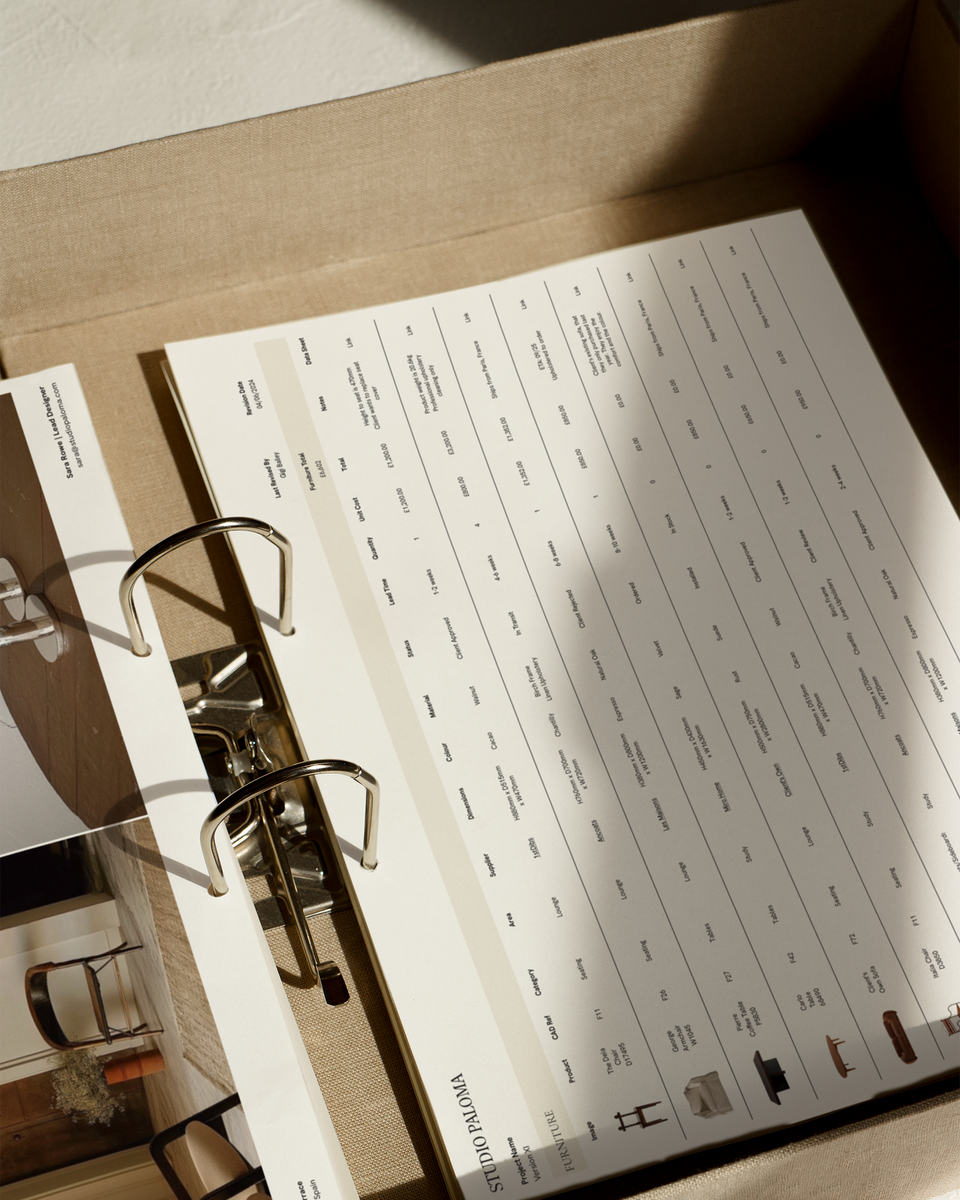 FF&E Specification Schedule – Casa Ren Studio