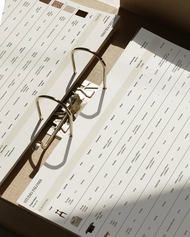 FF&E Specification Schedule – Casa Ren Studio